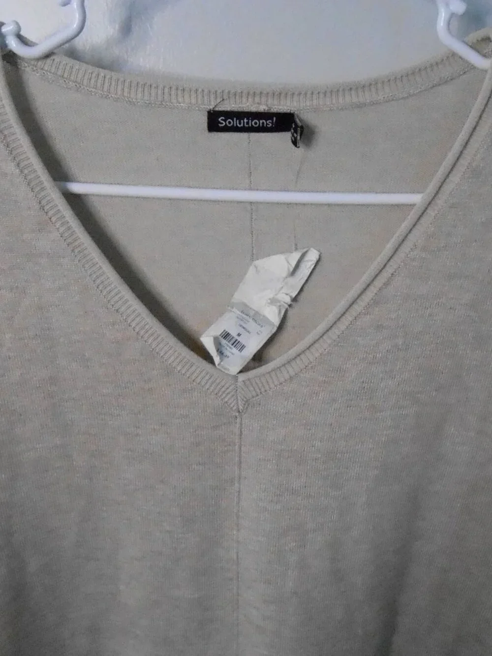 Solutions | Sweaters | Solutions Womens Lightweight Tan Oatmeal Ribbed ...